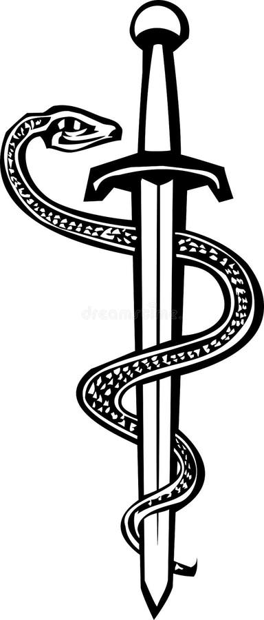 Snake Wrapped Around Sword