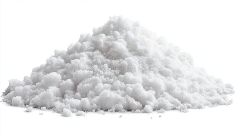 A Single Snow Pile Viewed from the Side, Isolated Against a White ...