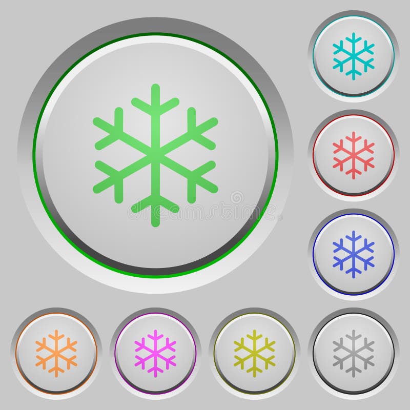 Single Snowflake Push Buttons Stock Vector - Illustration of blue ...