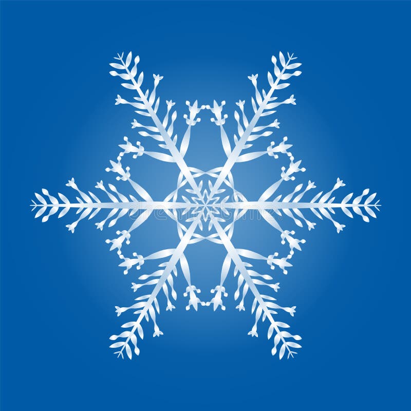 One Snowflake On Blue Background Stock Vector - Illustration of star ...