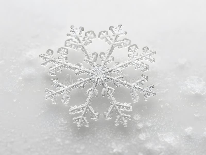 Single Snowflake on White Background - Winter Crystal Stock ...