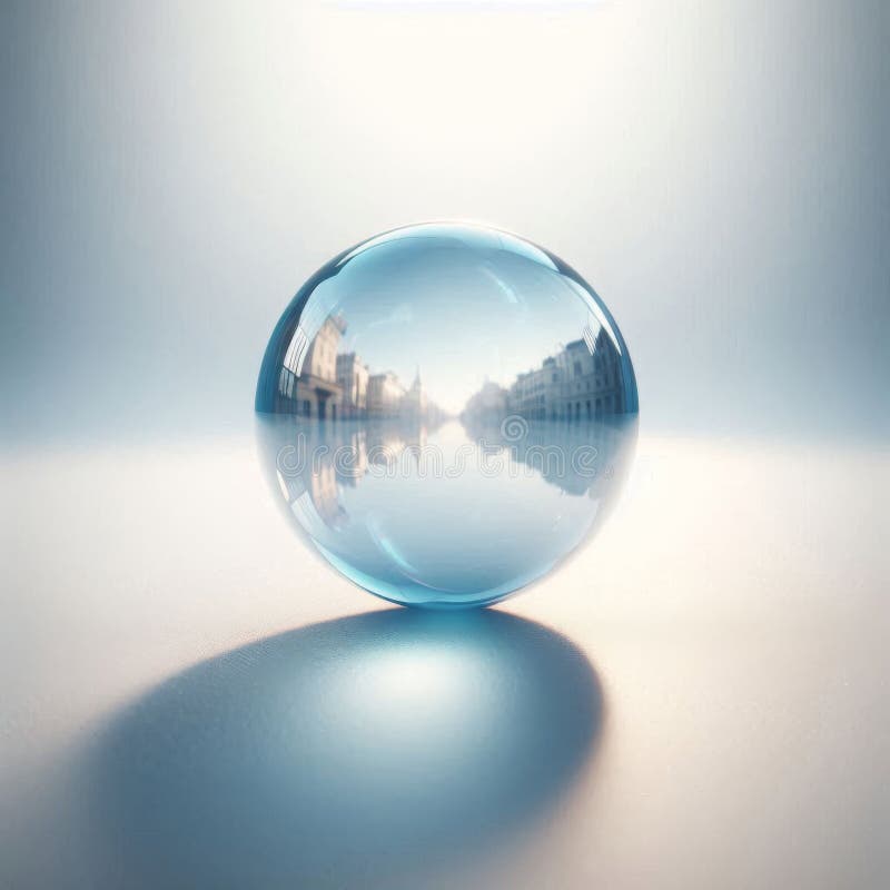 Single Soap Bubble with Reflection on White Background Stock ...