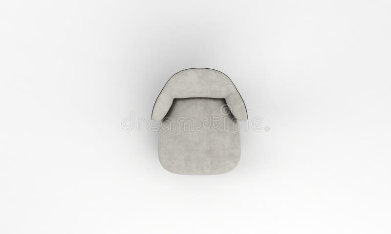 Single Sofa 3D Rendered Realistic Furniture Top View Stock Illustration ...