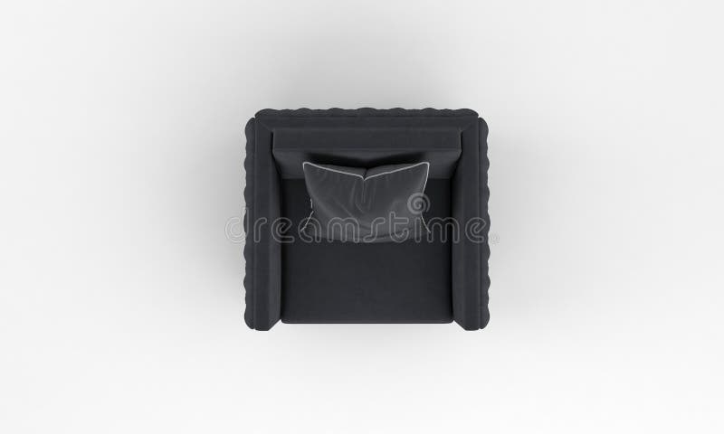 Single Sofa 3D Rendered Realistic Furniture Top View Stock Illustration ...