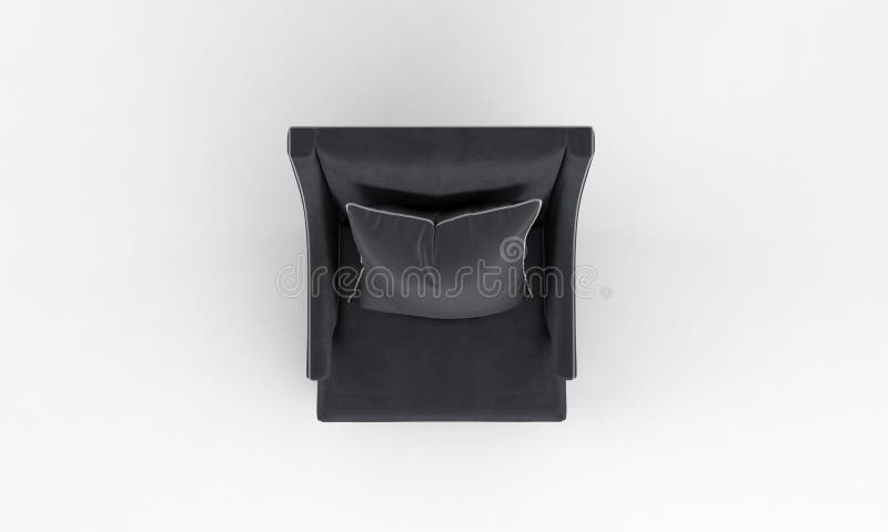Single Sofa 3D Rendered Realistic Furniture Top View Stock Illustration ...