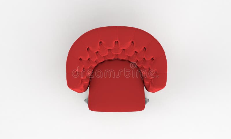 Single Sofa 3D Rendered Realistic Furniture Top View Stock Illustration ...