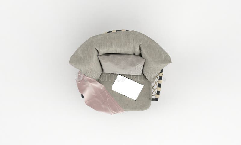 Single Sofa 3D Rendered Realistic Furniture Top View Stock Illustration ...