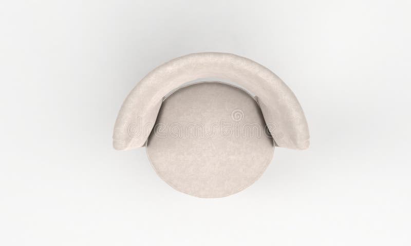 Single Sofa 3D Rendered Realistic Furniture Top View Stock Illustration ...