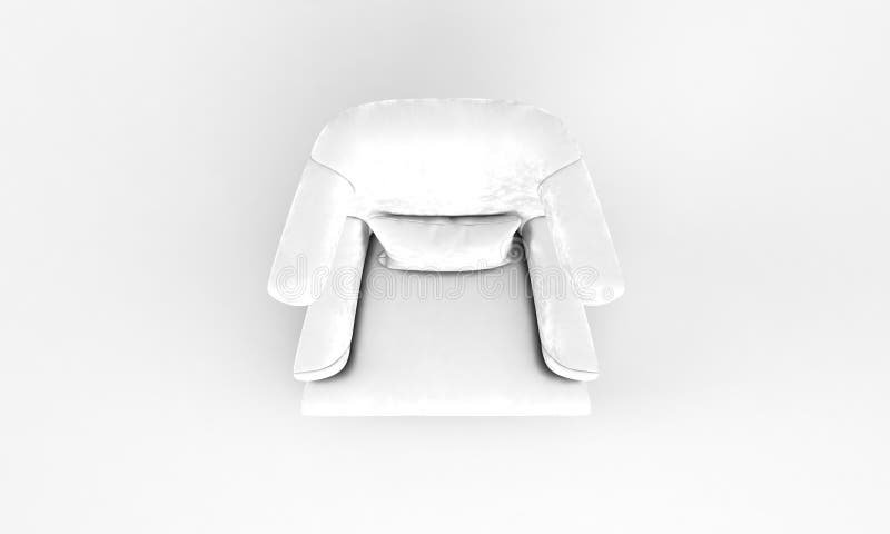 Single Sofa 3D Rendered Realistic Furniture Top View Stock Illustration ...