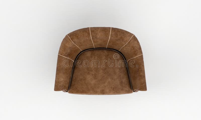 Single Sofa 3D Rendered Realistic Furniture Top View Stock Illustration ...