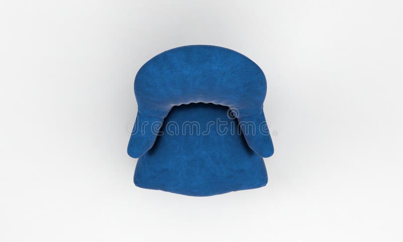 Single Sofa 3D Rendered Realistic Furniture Top View Stock Illustration ...