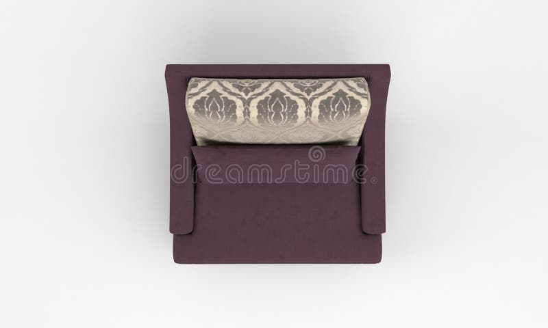 Single Sofa Chair Top View Furniture 3D Rendering Stock Illustration ...