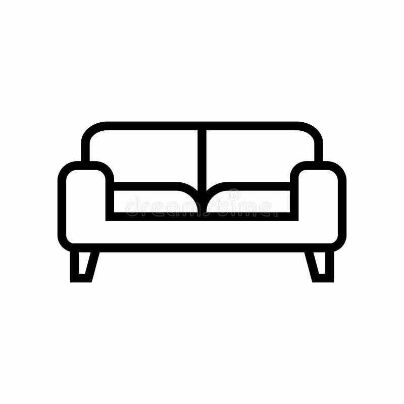 Single Sofa Outline Icon Vector Stock Vector - Illustration of house ...