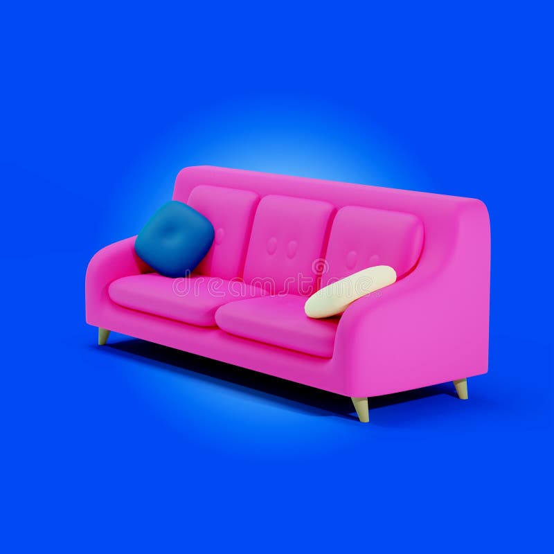 Single sofa in 3d design stock image. Illustration of concept - 232912025