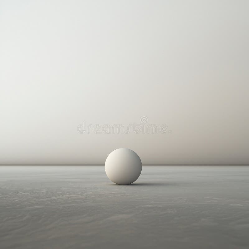 Single Soft Off-white Dot in Vast Milky Grey Space Symbolizing Peaceful ...
