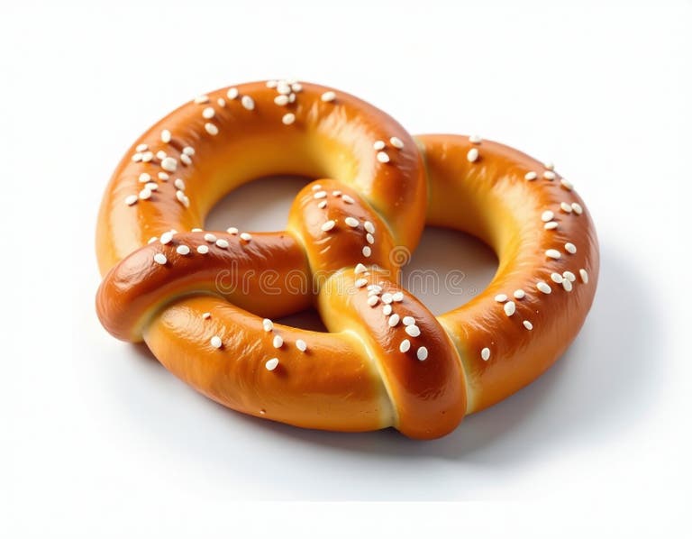 Single Soft Pretzel with Salt Stock Illustration - Illustration of ...