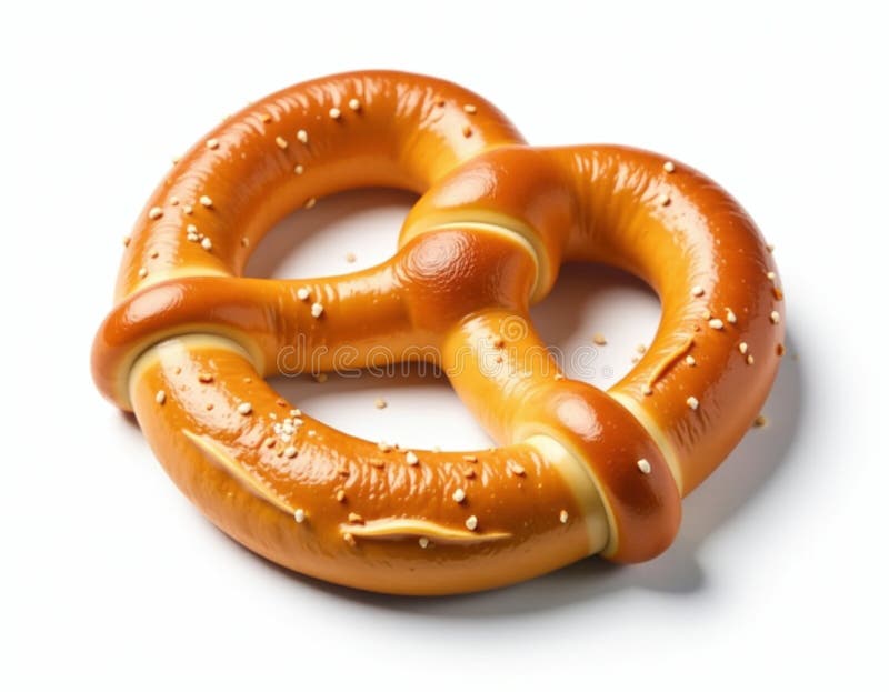 Single Soft Pretzel with Salt Stock Illustration - Illustration of ...