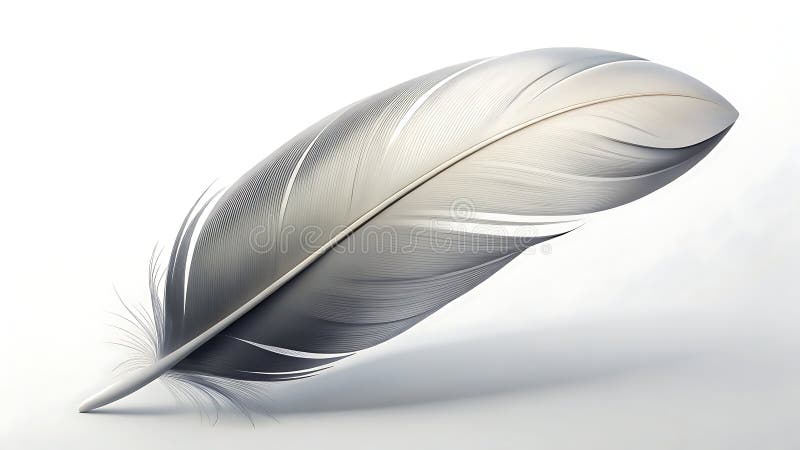 Soft White Feather with Delicate Wispy Barbs Detail Png Transparent ...