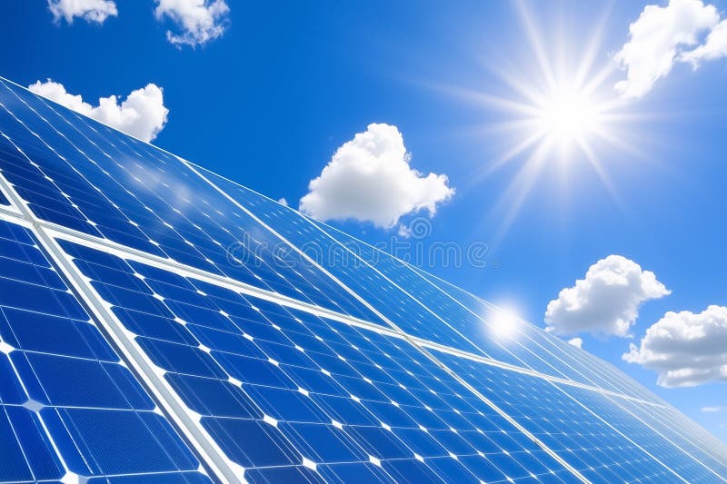 A Single Solar Panel Catches Sunlight Under a Clear Blue Sky, with ...
