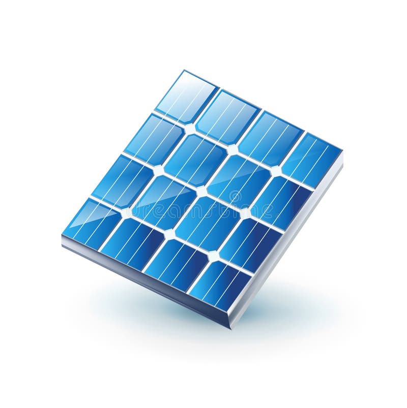 Sun and Solar Panel on Grass Isolated on White Stock Vector ...