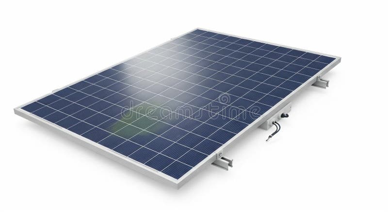 Single Solar Panel with Mounting System on White Background Stock ...