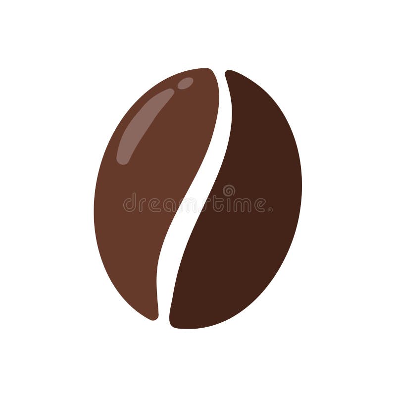 Single Solid Coffee Bean Icon Stock Vector - Illustration of grain, single: 256569745