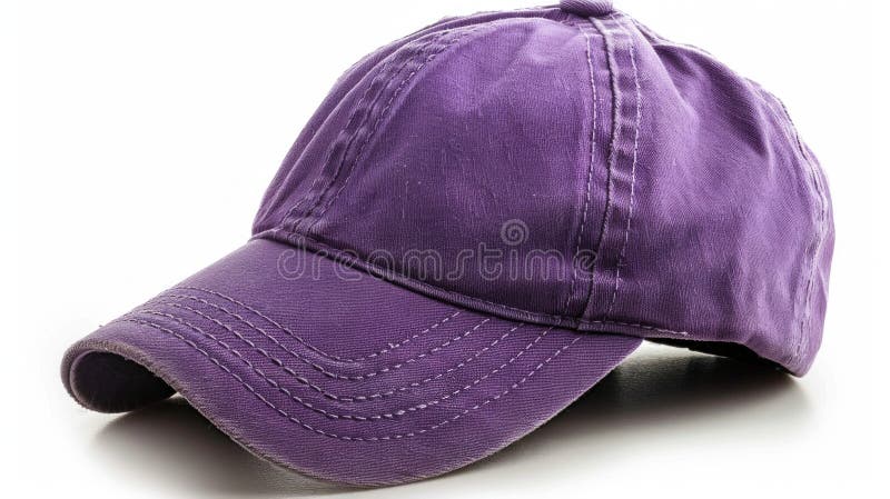 Single, Solid Purple Baseball Cap Lays Flat on a White Background. the ...