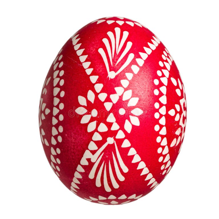 Single Sorbian Easter Egg Isolated on White Stock Photo - Image of ...
