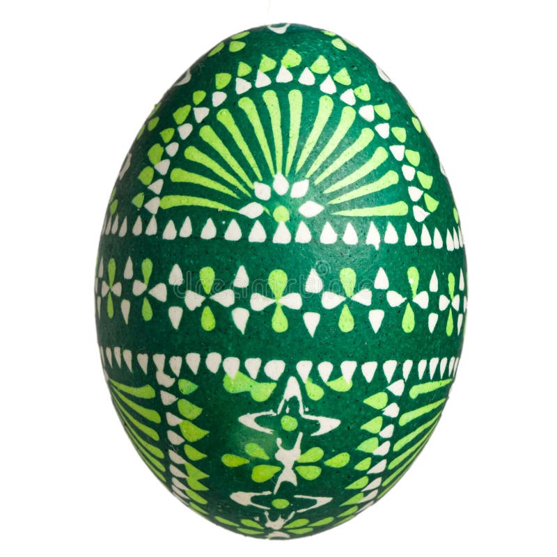 Single Sorbian Easter Egg Isolated on White Stock Photo - Image of ...