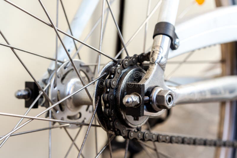 Single Speed or Fix Bicycle Transmission.retro Bicycle Stock Photo ...