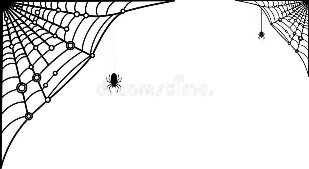 Two Stylized Spider Webs Occupy the Top Corners, with an Intricate ...