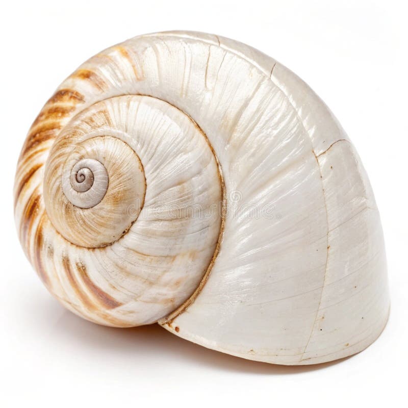 Single Spiral Seashell Isolated on White Background Stock Illustration ...