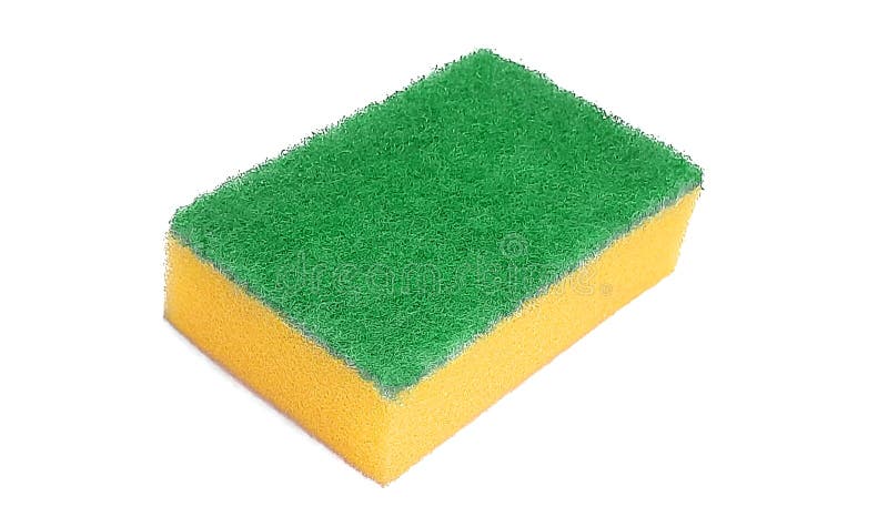 Kitchen Sponge in Hand Isolated on White Background Stock Photo - Image ...