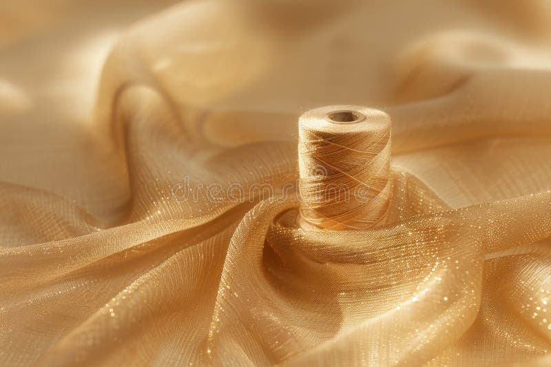 A Single Spool of Thread Sitting on Top of a Cloth, Ready for Use in ...