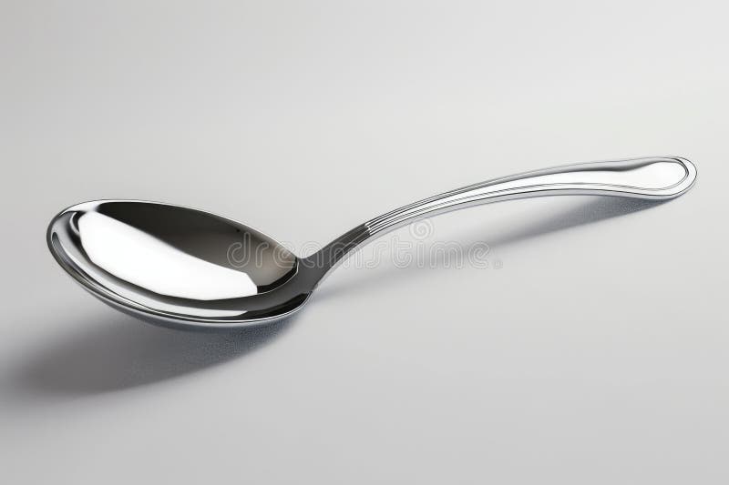 A Single Spoon with Its Handle Resting on a Table Surface Stock Image ...