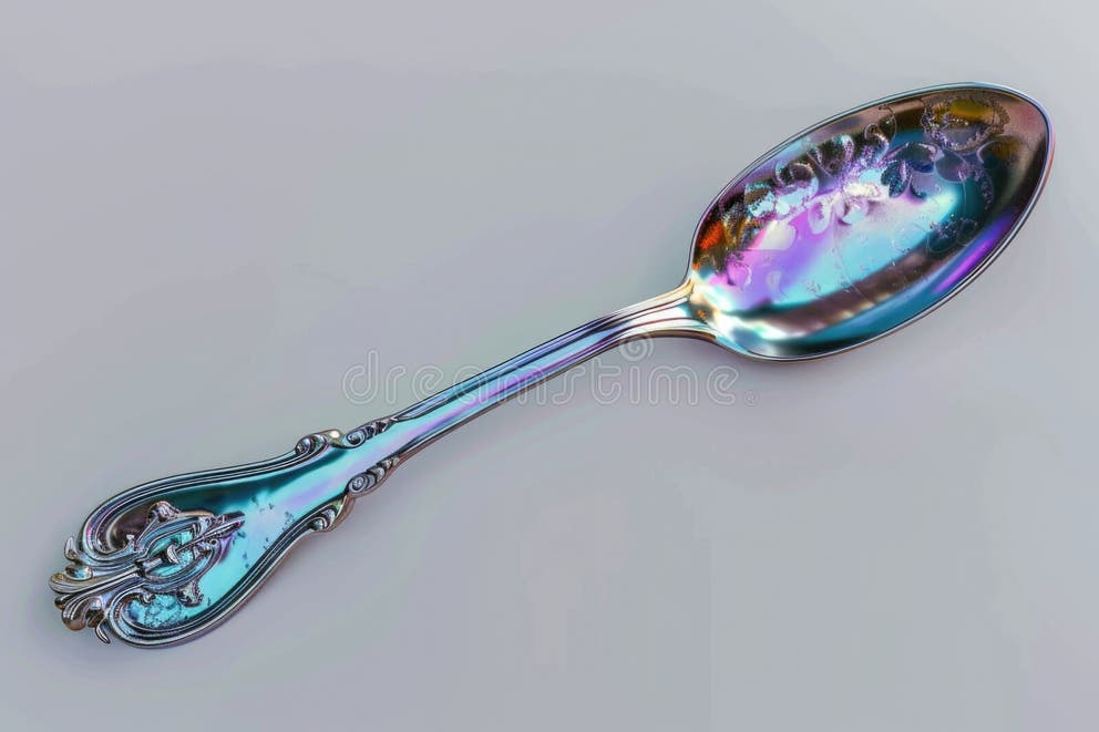 A Single Spoon Placed on a Table Surface Stock Photo - Image of home ...