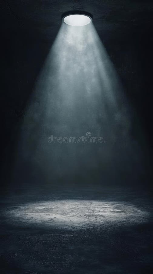 A Single Spot of Light in a Dark Room Stock Illustration - Illustration ...