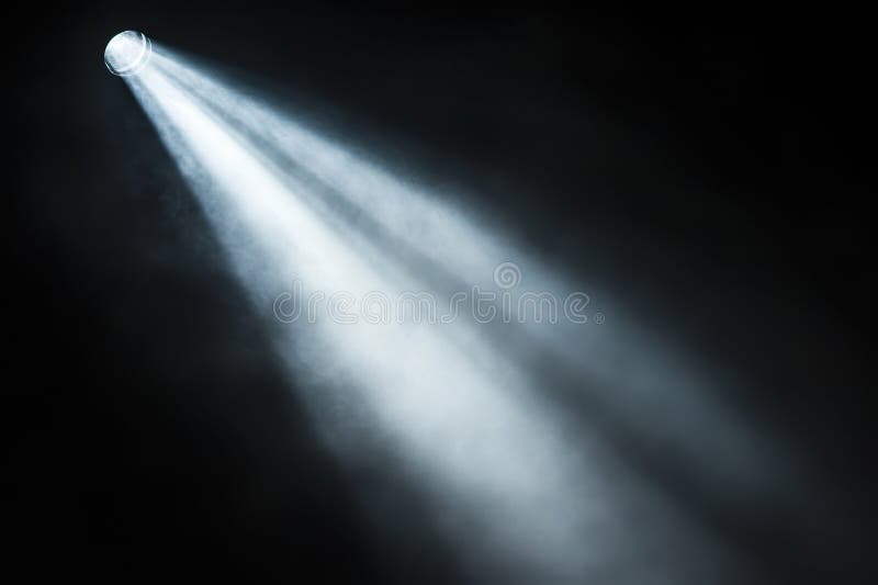 Spotlight Beam in Darkness with Smoke and Light Streaks Stock ...