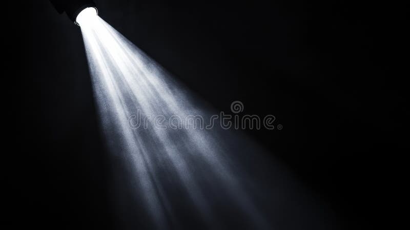 A Single Spot Light Beam Illuminating a Dark Background Stock ...