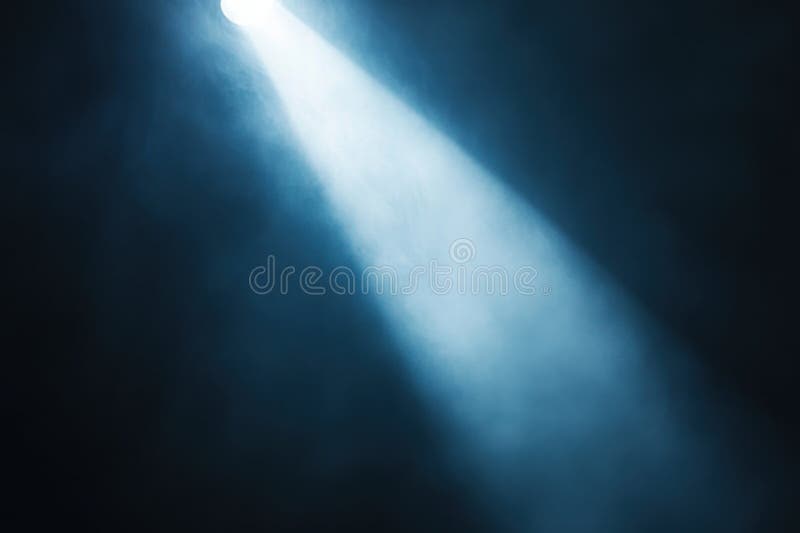 A Single Spotlight Beam on a Dark Blue Background Stock Illustration ...