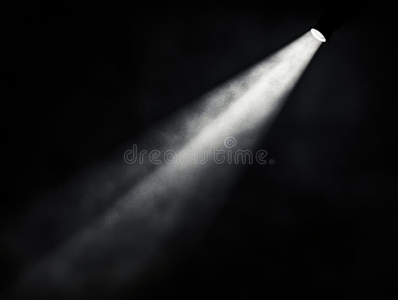 A Single Spotlight Beam Cutting through Darkness Stock Illustration ...