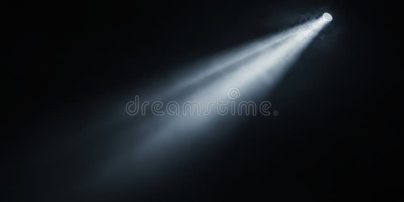 A Single Spotlight Beam Illuminating a Dark Space Stock Illustration ...