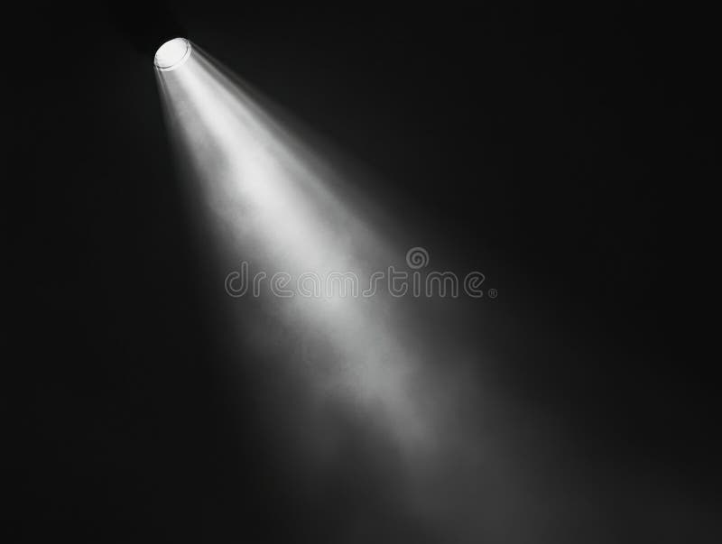 Single Spotlight Beam Shining on a Dark Background Stock Illustration ...