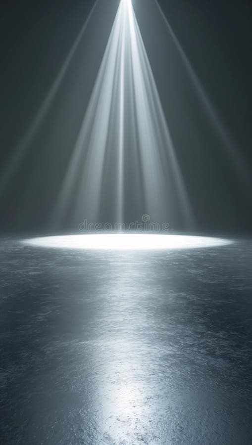A Single Spotlight Beams Down in a Dark, Quiet Room, Lighting Up a ...