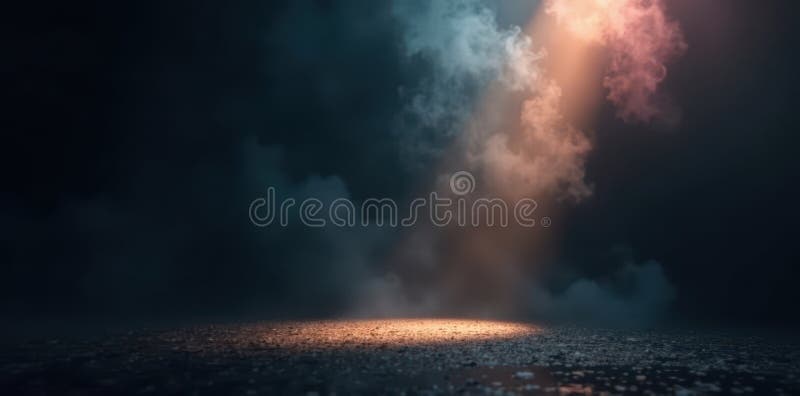 Single Spotlight Cutting through Thick Black Smoke , Visual, Effect ...