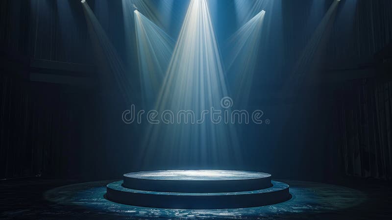 Single Spotlight on Empty Stage for Artistic and Dramatic Presentations ...