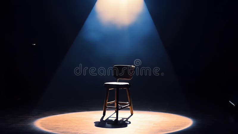 Single Spotlight Illuminating Empty Chair Center Stage Stock Footage ...