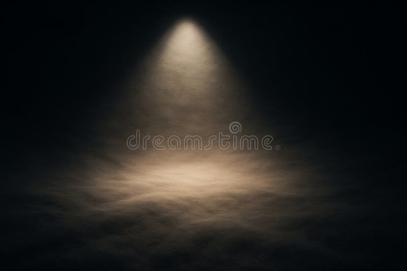 Single Spotlight Illuminating Dust Particles Floating Gracefully in a ...