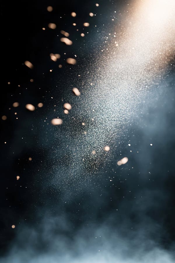 A Single Spotlight Shines on Subtle Dust Particles Drifting Gracefully ...