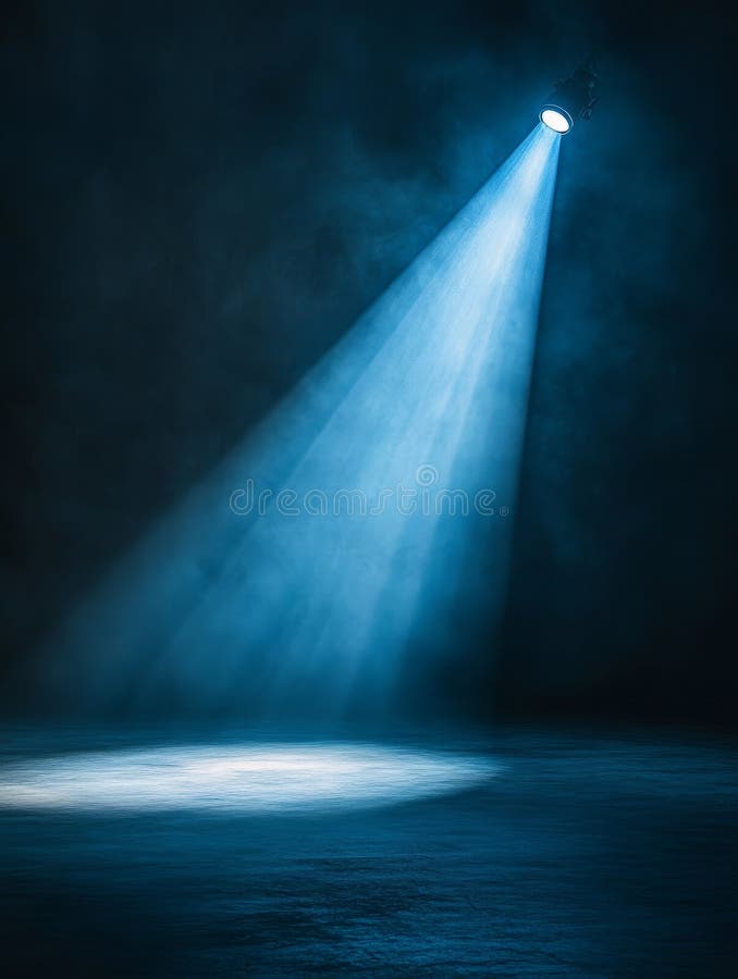 Single Spotlight Shining Dark Empty Space Stock Photos - Free & Royalty ...